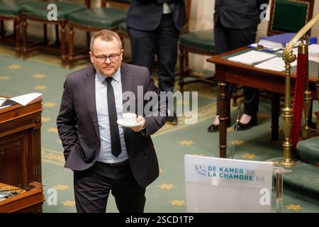 Minister Mathieu Bihet MR at the plenary session of the Chamber at the ...