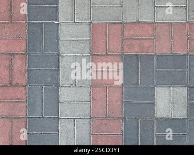 The pink grey paving tiles texture or background Stock Photo - Alamy