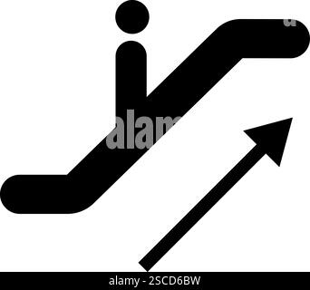 Escalator down arrow safety signs. Informatory signs and symbols Stock ...