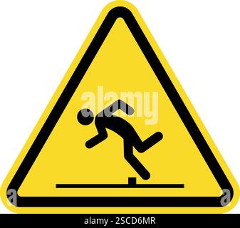 Warning sign - caution floor level obstacle symbol vector label sticker ...