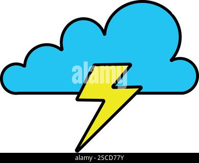 Cloud thunder icon. Simple illustration of cloud thunder vector icons ...