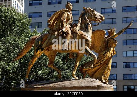 The Sherman Memorial (Sherman Monument), a sculpture group honoring ...