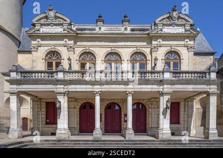 Neoclassical two-storey facade of the Theatre municipal (municipal ...