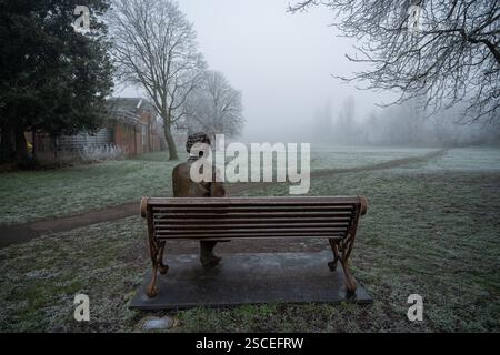 11th January 2025, Agatha Christie statue at Wallingford Kinecroft in ...
