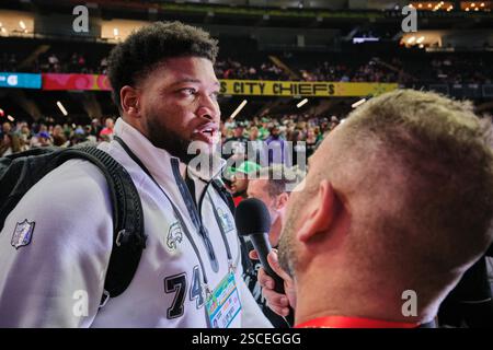 Philadelphia Eagles tackle Fred Johnson arrives before an NFL football ...