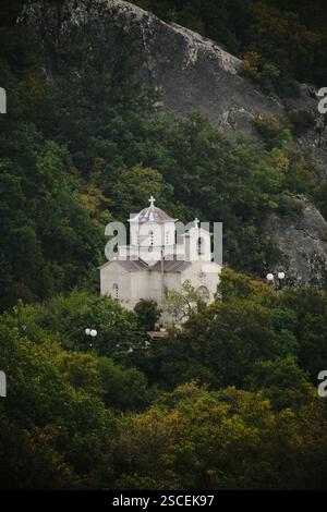 Exterior of a small monastery in the mountains of Northern Greece Stock ...