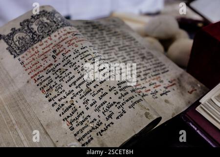 Old Russian Church Slavonic gospel Stock Photo - Alamy
