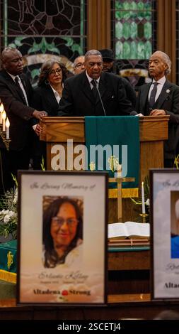 Rev. Al Sharpton, right, speaks during the National Action Network's ...
