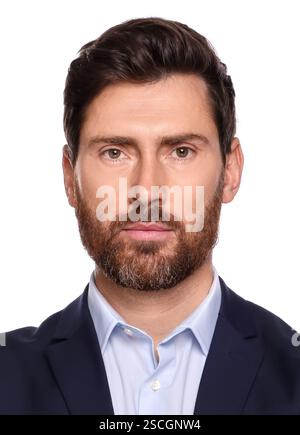 Photo of cheerful intelligent person arms hold use wireless netbook ...