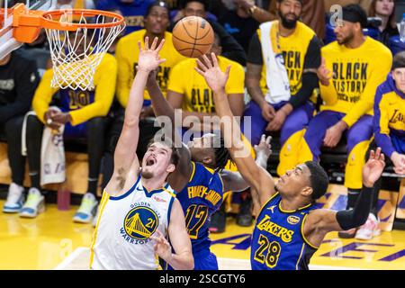 Golden State Warriors' Quinten Post (21) celebrates after making a ...