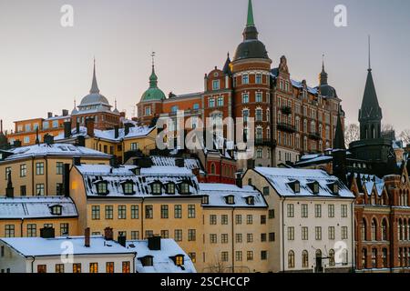 A picturesque winter view of Stockholm, highlighting the iconic City ...