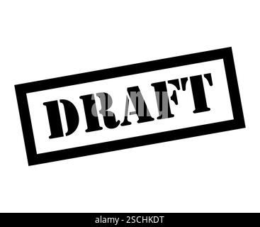 Draft stamp symbol, label sticker sign button, text banner vector ...