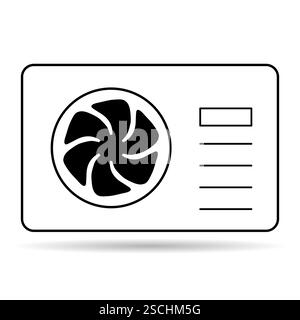 Heat pump air source shadow icon, cooling electric system machine, cool ...