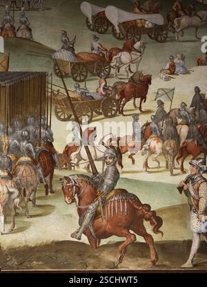 Spain. Room of the battles. Monastery of El Escorial. Battle of Saint ...