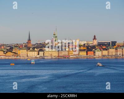 Gorgeous view of Stockholm cityscape on summer day overlooking Royal ...