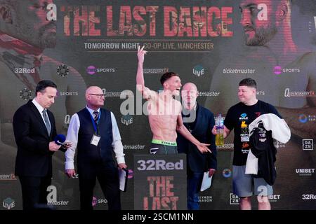 Zak Miller during the weigh-in at the National Football Museum ...