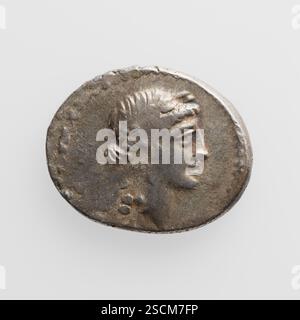 Denarius, 1st century B.C. Additional Info: Obverse: Wreathed head of ...