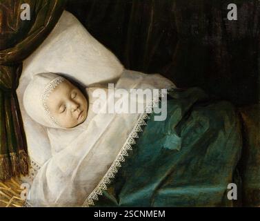 The painting 'A Child of the Honigh Family on its Deathbed' depicts a ...