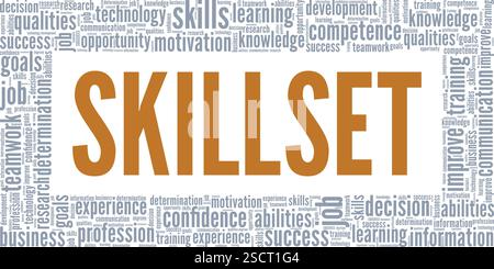 Skillset word cloud conceptual design isolated on white background ...