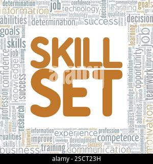 Skillset word cloud conceptual design isolated on white background ...