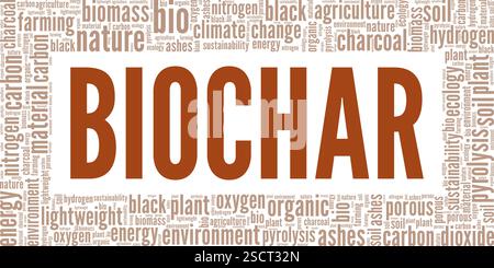 Biochar word cloud conceptual design isolated on white background Stock ...