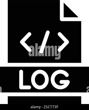 log file line icon, outline symbol, vector illustration, concept sign ...