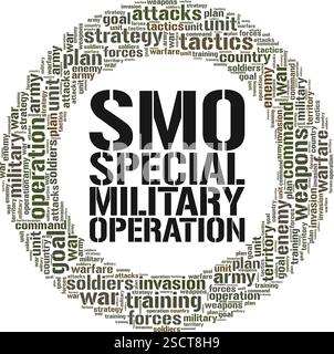 SMO - Special Military Operation word cloud conceptual design isolated ...