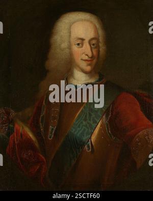 A portrait of Christian VI, King of Denmark and Norway, painted in the ...