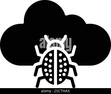 Cloud security line and glyph icon, database and protection, data ...