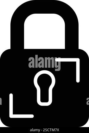 security padlock glyph icon vector illustration Stock Vector Image ...