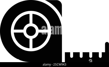 Measuring Tape icon vector, filled flat sign, solid pictogram isolated on white, logo ...