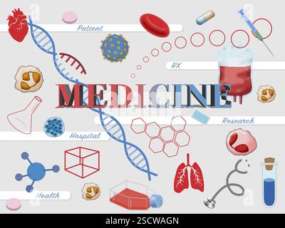 Medicine Themed Graphic Illustration Stock Photo - Alamy