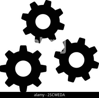 Gears icon vector, filled flat sign, solid pictogram isolated on white, logo illustration. Gears ...