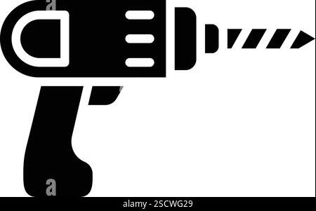 Drill icon vector, filled flat sign, solid pictogram isolated on white ...