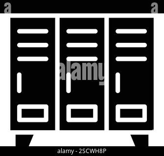 Locker icon vector, filled flat sign, solid pictogram isolated on white ...
