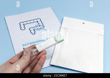 Rectal cancer screening test for home use and lab delivery Stock Photo ...
