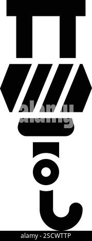 Crane hook symbol, flat design vector blue icon with long shadow Stock ...