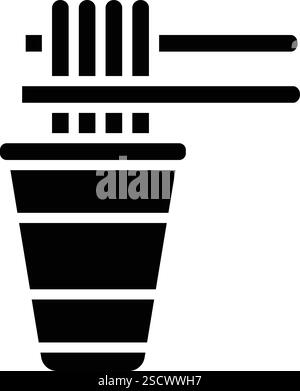 instant noodle line icon, outline symbol, vector illustration, concept ...