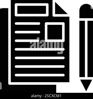 Article icon vector, filled flat sign, solid pictogram isolated on ...