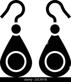Earrings icon vector, filled flat sign, solid pictogram isolated on ...