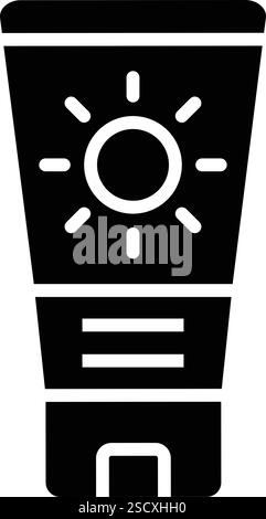 sunscreen line icon, outline symbol, vector illustration, concept sign ...