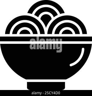 spaghetti pasta glyph icon vector illustration Stock Vector Image & Art ...