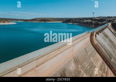 Penarroya dam in Spain. Hydroelectric power. Ciudad Real, Spain Stock ...