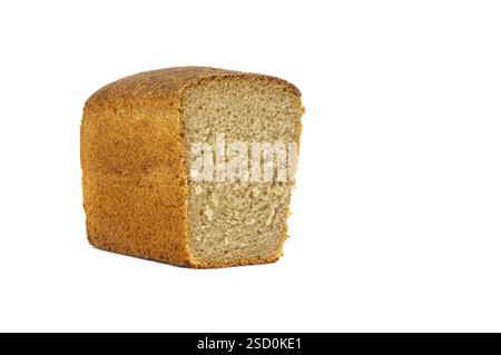 square loaf of russian brown rye bread isolated on white background ...