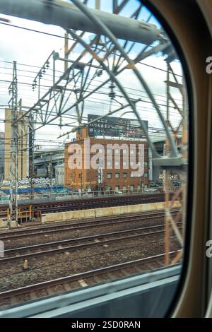 a view through a bullet train window Stock Photo - Alamy