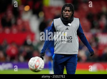 Leicester City's Jeremy Monga warming up before the Premier League ...