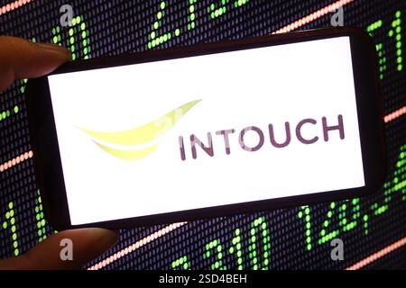 In this photo illustration, the Intouch Holdings PCL company logo is ...