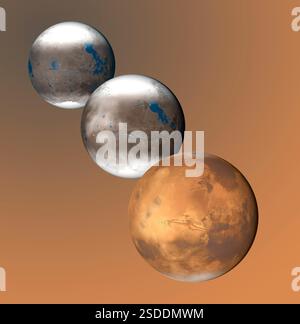 Artwork depicting Mars evolution Stock Photo - Alamy