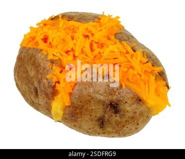 Cheese filled oven baked potato with grated red Leicester cheese ...