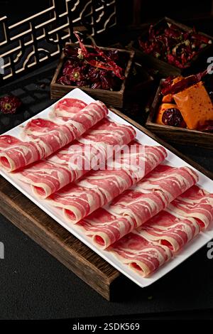 Ordos yellow fat beef slices Stock Photo - Alamy